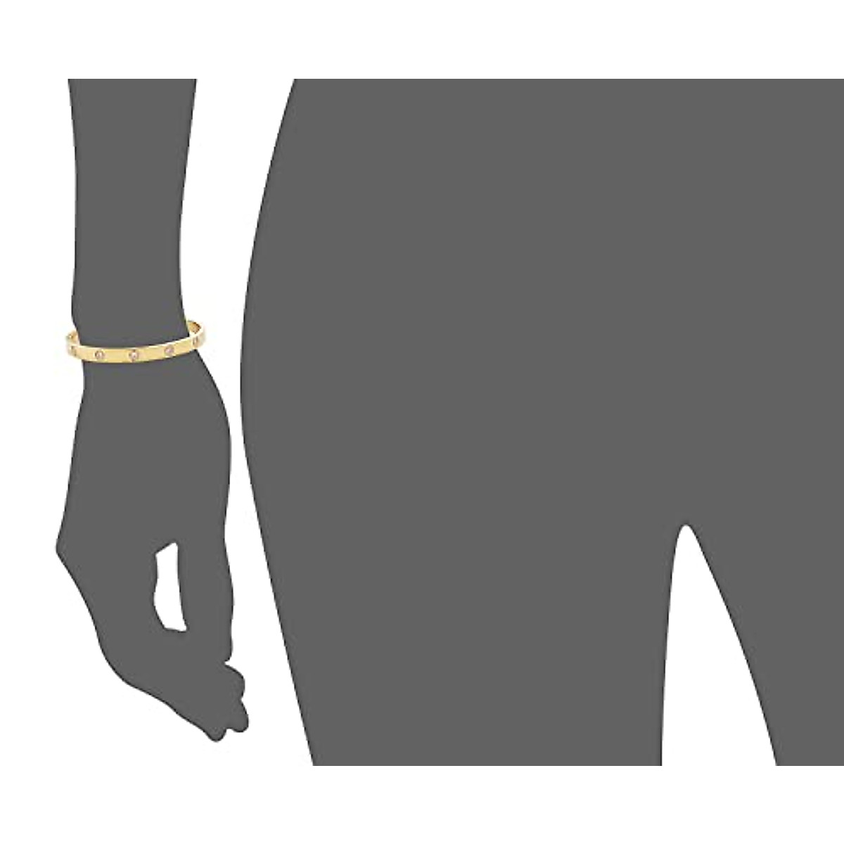 My Daily Styles Stainless Steel Womens Hinged CZ Bangle Bracelets (Yellow)