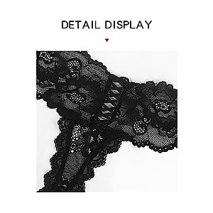 Banamic Thongs for Women Seamless Underwear Lace Panties Thong