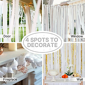 PartyWoo Crepe Paper Streamers 8 Rolls 656ft, Pack of Pearl White Crepe Paper Party Streamers, Crepe Paper for Birthday Decorations, Party Decorations, Wedding Decorations (1.8 Inch x 82 Ft/Roll)