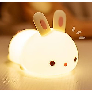 Dimanito Cute Kids Night Light Night Lamp Night Lights for Kids Bedroom Toddler Baby Portable Silicone Battery Led Nightlight Nursery (Cute Bunny)