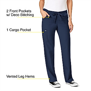 WonderWink W123 Women’s Drawstring Scrub Pant — Navy, Large