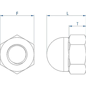 FullerKreg 1/4"-20 Acorn Cap Nuts,18-8 Stainless Steel, Quantity 30