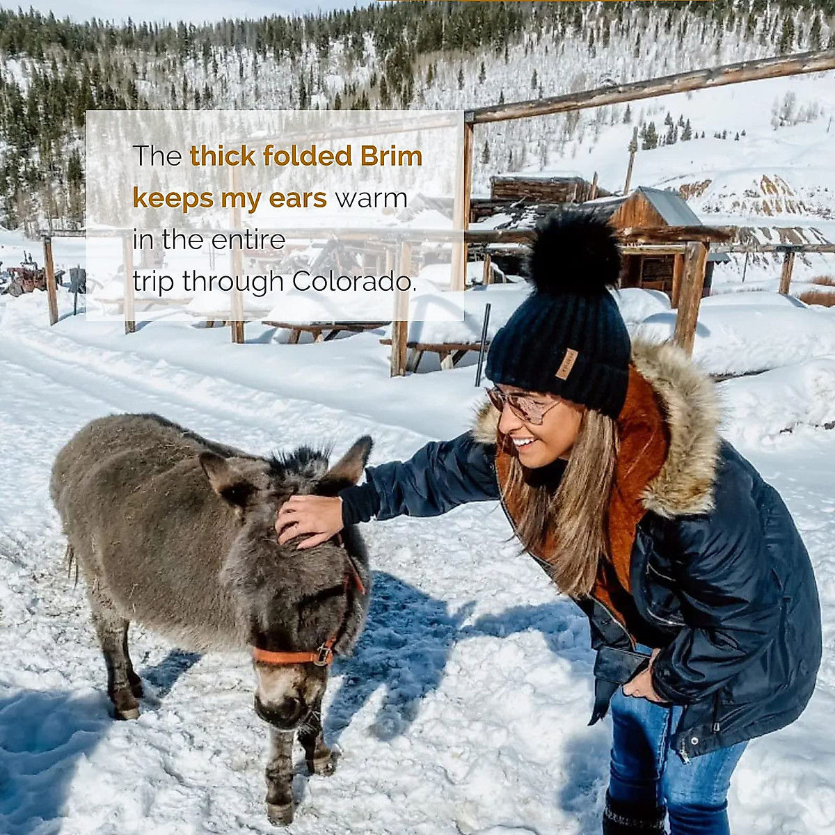 FURTALK Womens Winter Knitted Beanie Hat with Faux Fur Pom Warm Knit Skull Cap Beanie for Women…