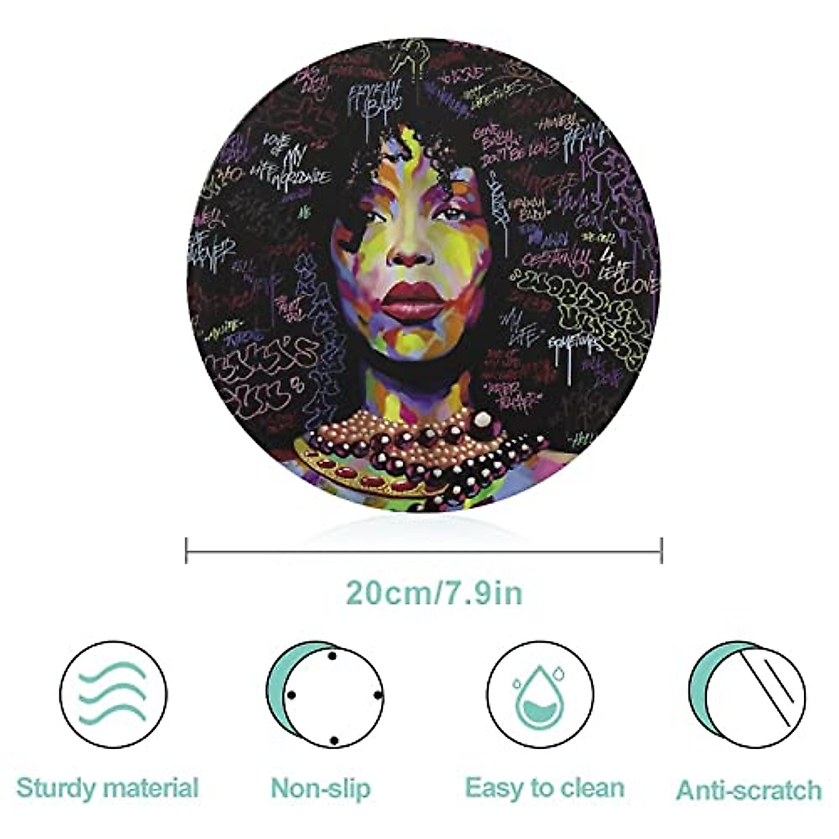 African Black Woman Cutting Board Tempered Glass Chopping Board for Kitchen Hotel