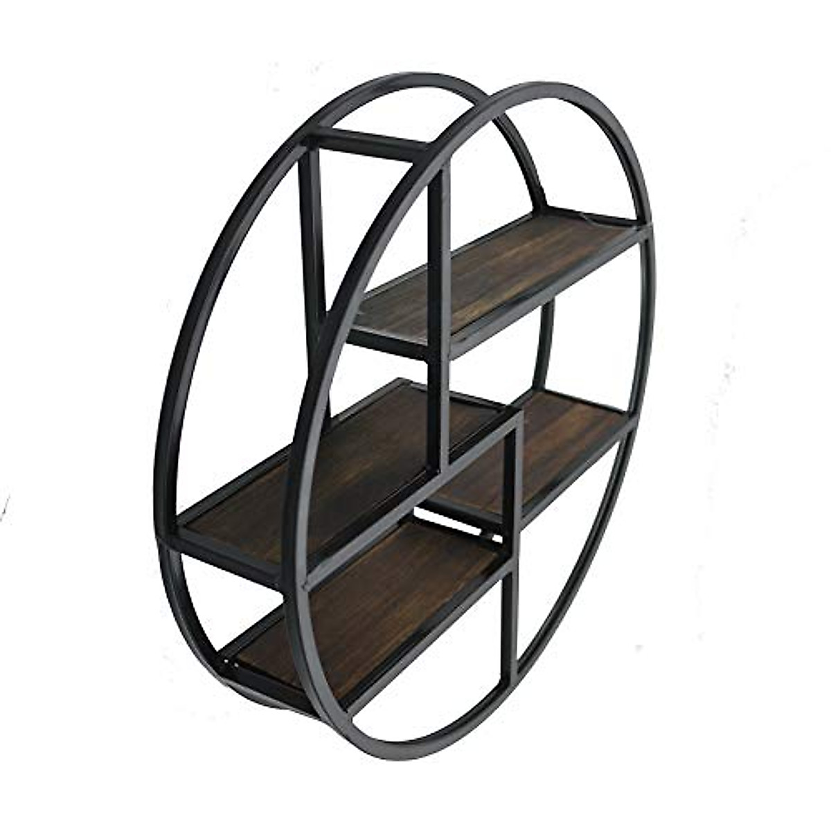 6 tier Black Round Floating Shelves, ABN5E094S-BLK