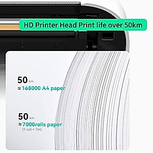 Bisofice PeriPage Portable Printer, A4 Wireless Bluetooth Travel Printer, Portable Thermal Printer Compatible with Android and iOS, Support 2''/3''/4'' Paper Width, Mobile Printer