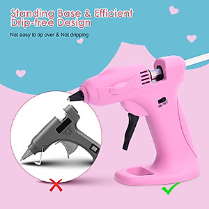 Glue Gun Cordless USB Rechargeable: 2600mAh Battery Operated Fast Preheating Wireless Hot Glue Gun Kit with 30pcs Mini Glue Stick for Crafts DIY Arts Home Repairs - Pink