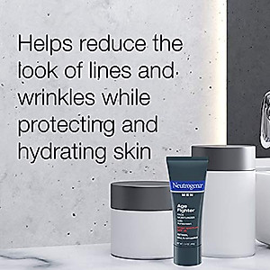Neutrogena Age Fighter Anti-Wrinkle Retinol Moisturizer for Men, Daily Oil-Free Anti-Aging Face Lotion with Retinol, Multi-Vitamins, and Broad Spectrum SPF 15 Sunscreen, 1.4 oz