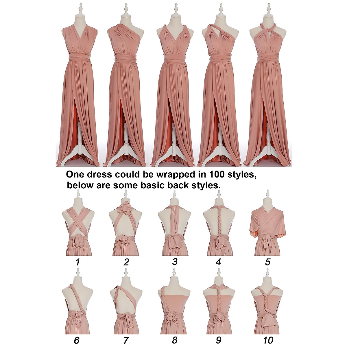 Edaydress One Size Fits Most of Body Shapes Multi Colors Options with Bandeau Slit, Greek Goddess Dress, Bridesmaid Dress