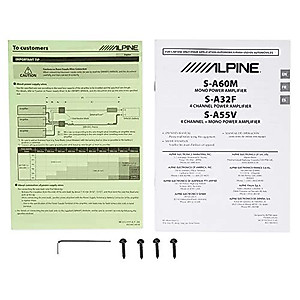 ALPINE S-A60M 600 Watt RMS Mono Car Audio Amplifier Subwoofer Class-D+Bass Knob