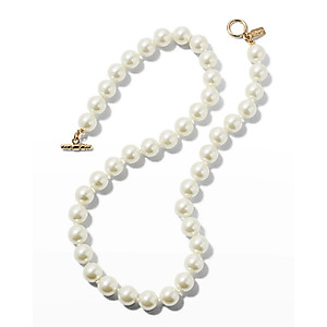 Kenneth Jay Lane 14mm Pearl Strand Necklaces (18", White)