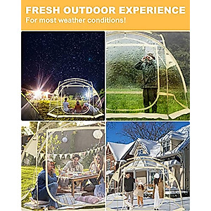 Transparent Outdoor Tent, Larger Space with 88.5ft2, 10' x 10' Portable Clear Screen House, 4-6 Person Shelter, Clear Pod, Canopy Gazebo for Patios, Backyards, Camping