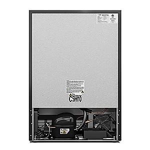 KoolMore 23.4” Built-In Mini Fridge for Food and Beverages with Glass Shelves, Stainless Steel Door, Adjustable Temperature, LED Light, for Home, Office, Garage, or Dorm [5 Cu. Ft.] (KM-BIR5C-SS)