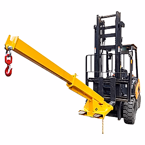 TECHTONGDA Fork Mounted Hoist Jib Boom Crane, 6600LB Capacity Telescopic Boom Lift Crane, 63"-98" Manual Telescoping, Forklift Mobile Crane Lifting Hoist, Forklift Boom Attachments Lifting Equipment