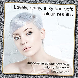 Metallic Silver Hair Dye | Stylish Silver Toner for Bleached Hair | Demi Permanent Hair Color | Added Plex Hair Anti-Breakage Technology | Smart Beauty Hair Color