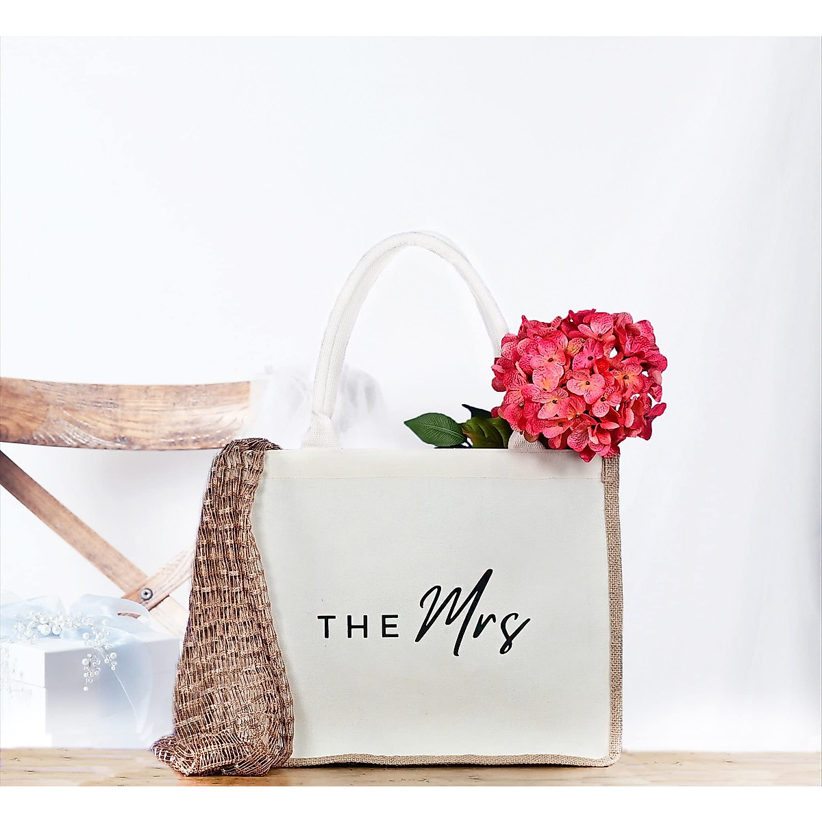 BACHES TO BRIDES The Mrs Tumbler & Tote Bag Gift Set- Stainless Steel Wine Tumbler with Lid & Straw- Travel Mug & Tote Bag for Women Perfect for Bride Gifts, Wedding & Engagements