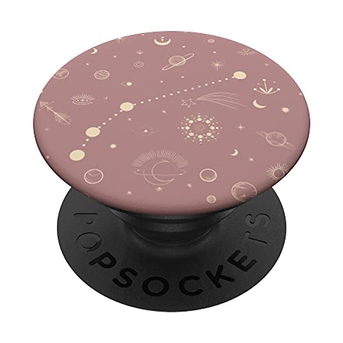 Mystic Astrology Space Stars Moon Pattern Rosy Brown PopSockets Swappable PopGrip