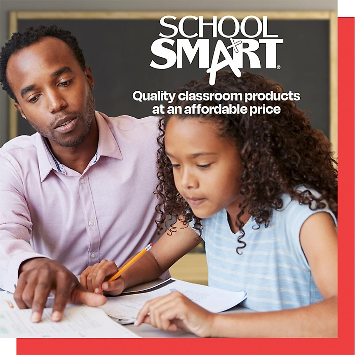 School Smart 3-Hole Punched Filler Paper w/Red Margin, 8-1/2 x 11 Inches, College Ruled, 200 Sheets, White