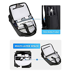 HuaChen Anti-Theft Travel Backpack,Water-Resistant 15.6 Inch Laptop Bag (MR01_Black)