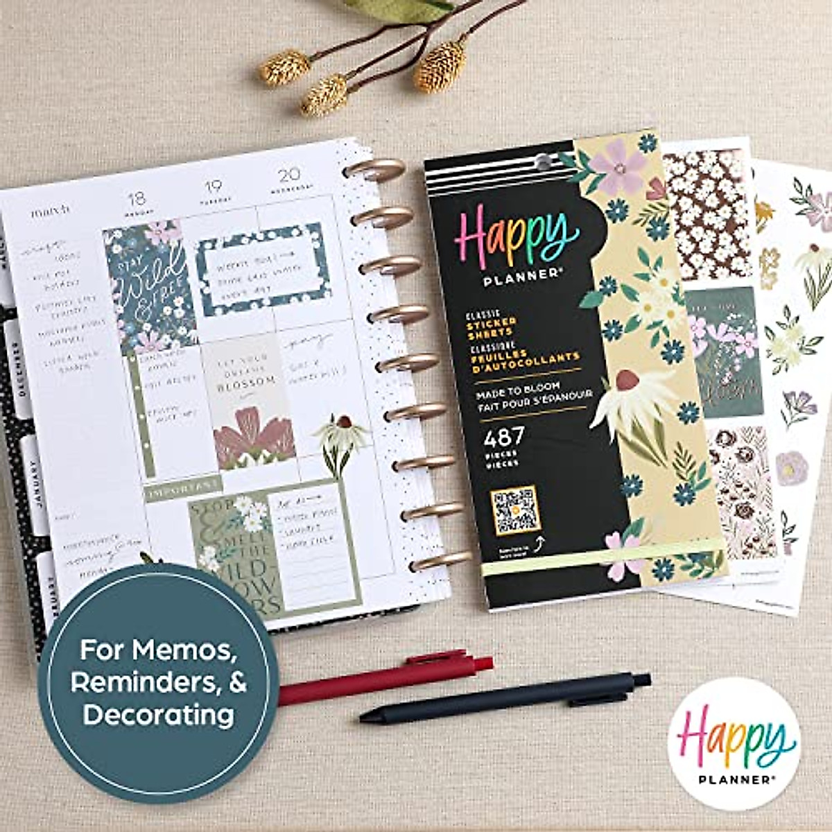 Happy Planner Sticker Pack - 487 Multicolored Stickers