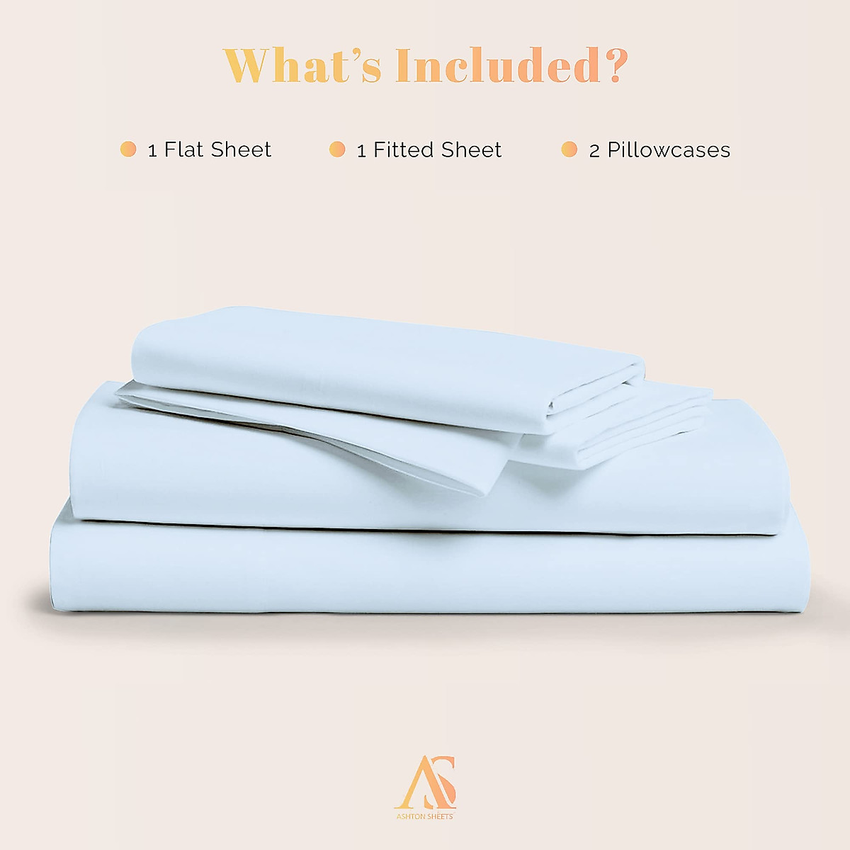 Ashton Sheets 100% Egyptian Cotton Sheets Queen Size - 800 Thread Count 4 PC Queen Sheet Set Egyptian Cotton, Sateen Luxury Sheets Queen Size, High Thread Count Sheets, 16" Deep Pocket - Light Blue