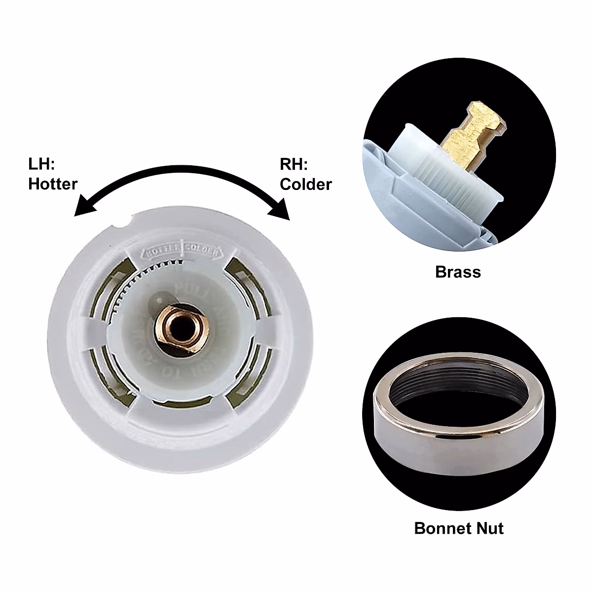 RP46074 Shower Cartridge Replacement for Delta 13/14 Series Single Handle, Bathtub Faucet Shower Valves Bonnet Nut Assembly