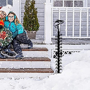 24 Inch Snow Gauge for Yard Outdoor, Metal Snow Measuring Stick Outdoor, Iron Art Snow Gauge, Handmade Metal Snow Measuring Stick Snowfall Snowflake Gauge for Garden, Lawn Decor (A)