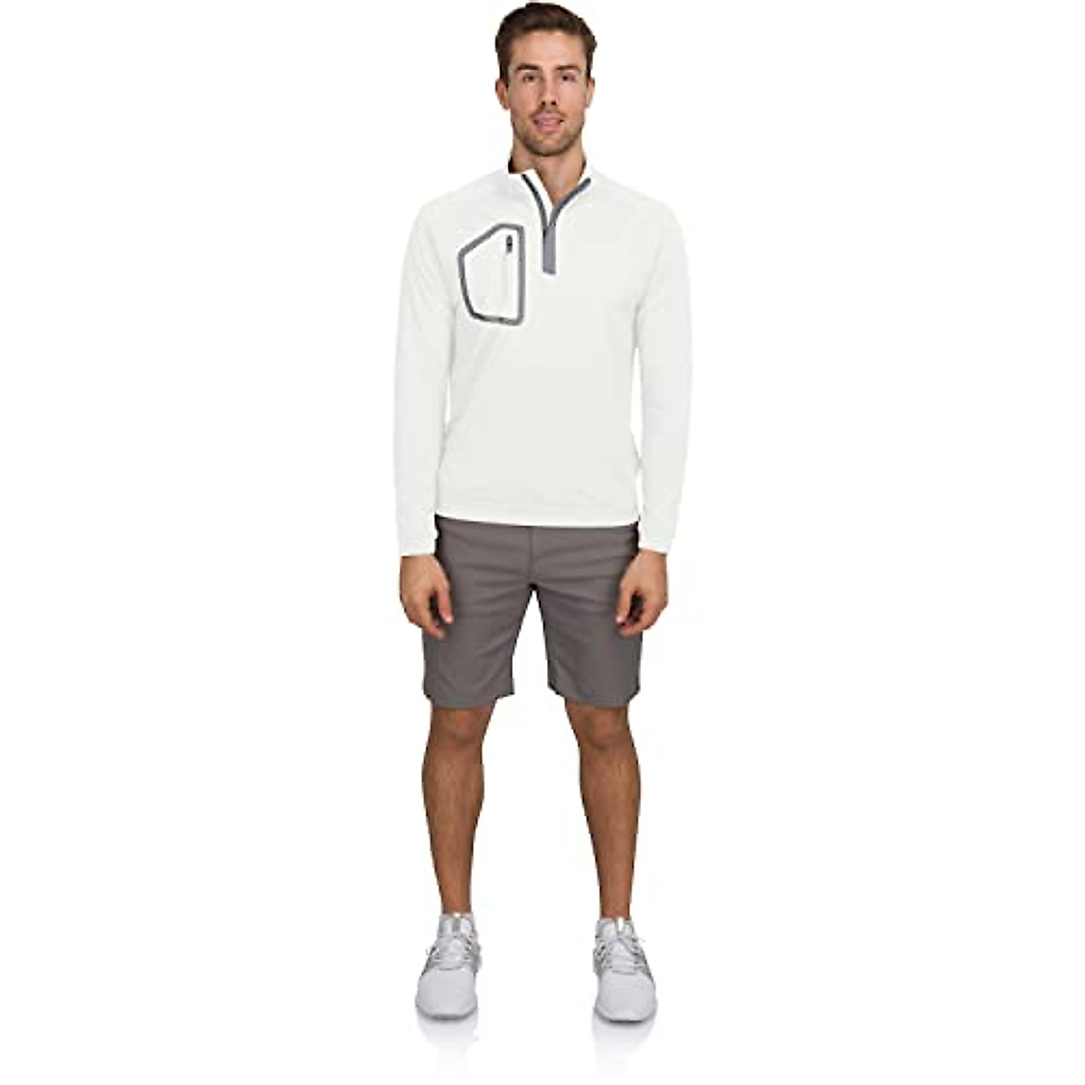 Three Sixty Six Men’s Dry Fit ¼ Zip Golf Pullover Jacket - Lightweight, Breathable & Stretch Fabric Sweater with Chest Pocket