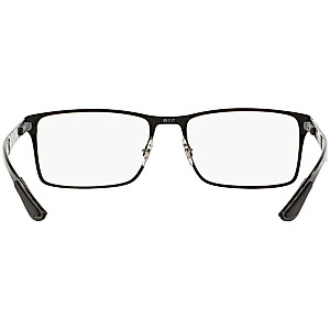 Ray-Ban RX8415 Rectangular Prescription Eyeglass Frames, Matte Black On Black/Demo Lens, 55 mm
