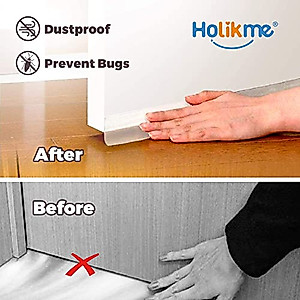 Holikme 1.8"W-33Feet Weather Stripping Silicone Door Seal Strip Door, Silicone Sealing Sticker Adhesive for Doors, Suitable for Windows, Doors