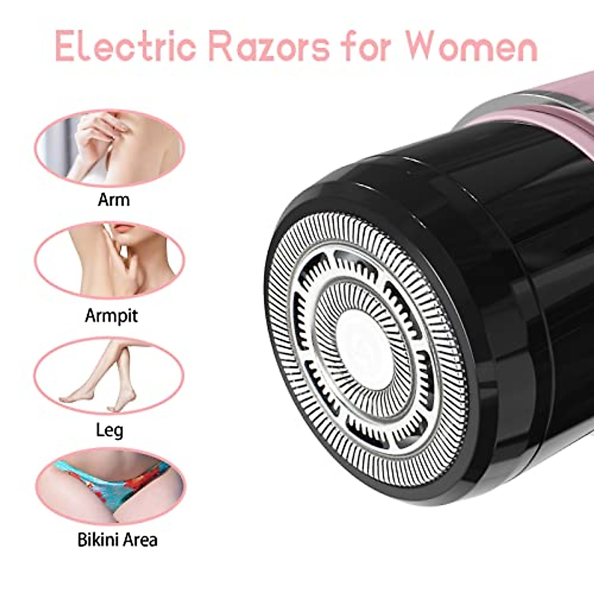 Upgrade Electric Razors for Women, Rechargeable Facial Hair Removal for Women Waterproof Bikini Trimmer Electric Shaver for Women’s Legs, Underarms, Face (Pink)