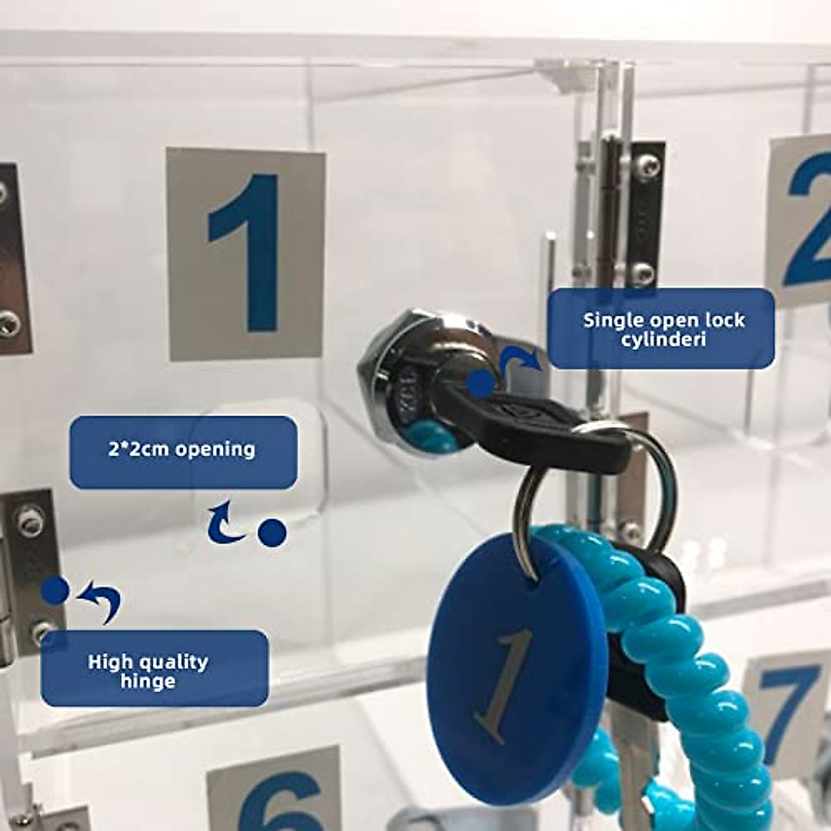 TZUTOGETHER Cell Phone Lock Box, Wall-Mounted Acrylic Cell Phones Storage Cabinet Storage Locker Box with Door Locks and Keys for Classroom Office Employees