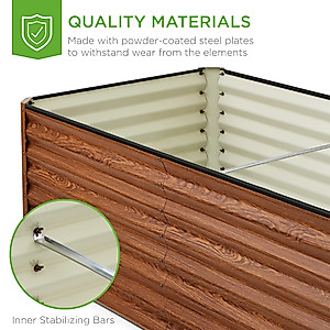 Best Choice Products 6x3x2ft Outdoor Metal Raised Garden Bed, Deep Root Box Planter for Vegetables, Flowers, Herbs, and Succulents w/ 269 Gallon Capacity - Wood Grain