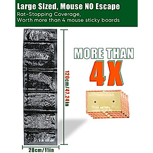 SEEKBIT 6 Pack Rat Sticky Traps, Black Fabric Material Catching Mouse Glue Trap for Mice and Rats, Enhanced Stickiness Trapping Pads Work for Snakes Spiders Roaches House - 47.2x11