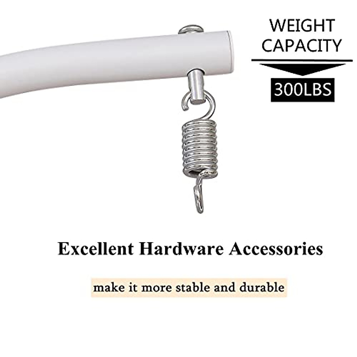 Round Base Heavy Duty Hanging Stand - Powder Coated Hammock Stand for Hammock Chair, Indoor and Outdoor (White)