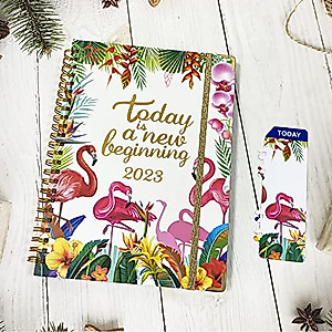 2023 Planner - Weekly and Monthly Planner 2023, January 2023 - December 2023, 6.4" x 8.43" Calendar Planner, 2023 Planner includes Thick Paper, Tabs, Inner procket - Flamingo