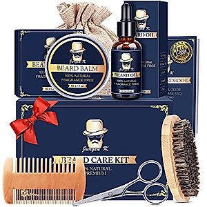 Jurgen K Birthday Gifts for Men - Beard Kit Gifts Set for Husband Dad Fiance Brother Grandpa Boyfriend, Gifts for Him, Anniversary, Graduation, Wedding, Christmas Gift Ideas for Men