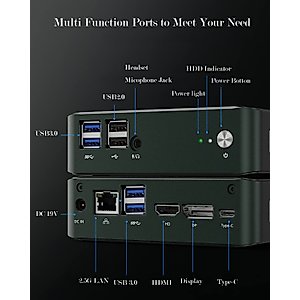 Mini PC, Intel i7-8565U(up to 4.6GHz) Mini Desktop Computer, 16GB DDR4 512GB NVMe SSD Mini Computers Windows 11 Pro, 4K Triple Display Output, Iris Xe Graphics, RJ45 LAN WiFi6 BT5.2, USB 6 Ports