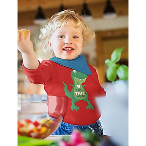 Dinosaur Boys Valentines Shirt Long Sleeve Funny Trex Heart Crusher Valentine Day Toddler Boy Kids T-Shirt 4T Red