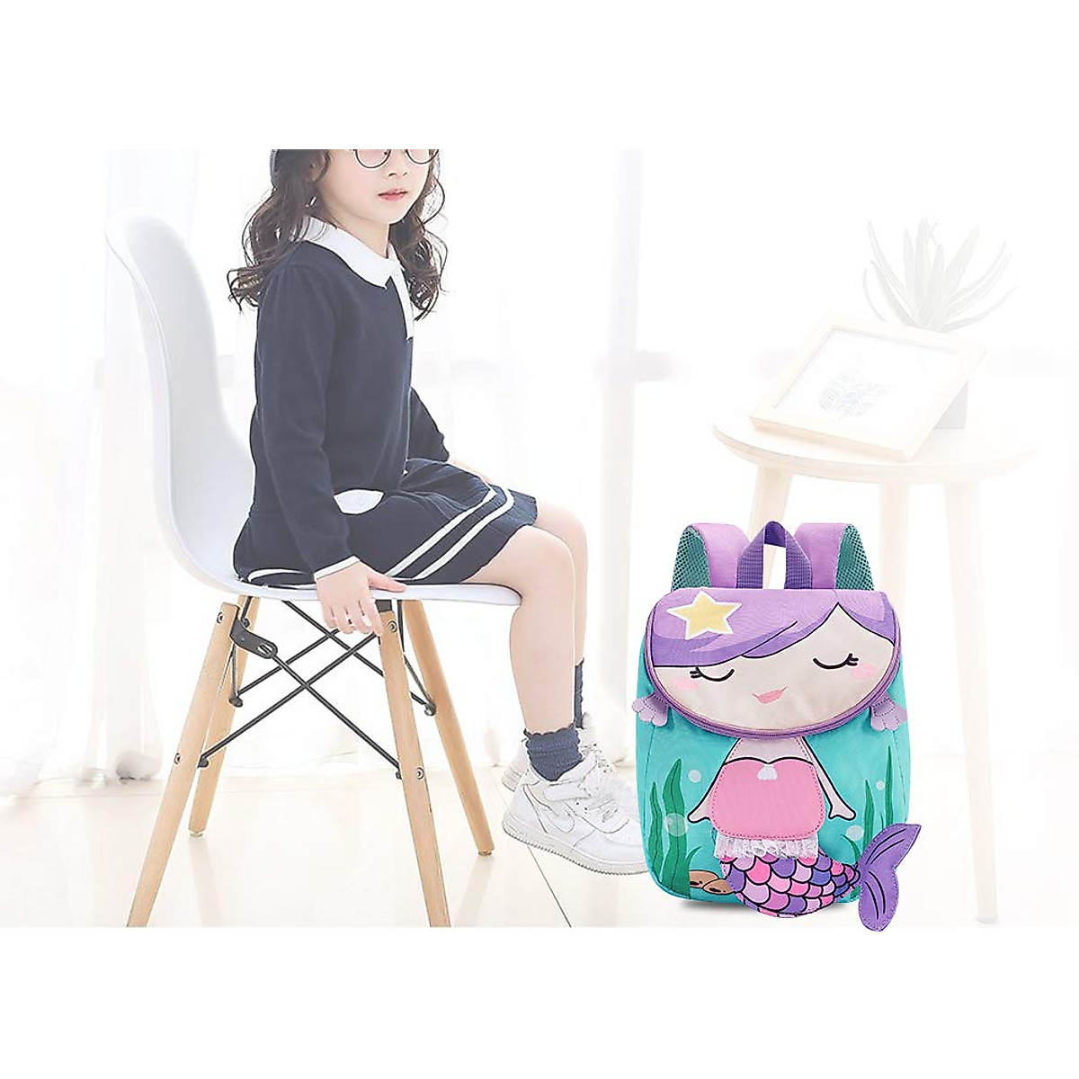 BLUBOON Toddlers Backpack for Girls Cute Preschool Backpack 3D Schoolbag Toddler Bookbag for Kids (Purple)