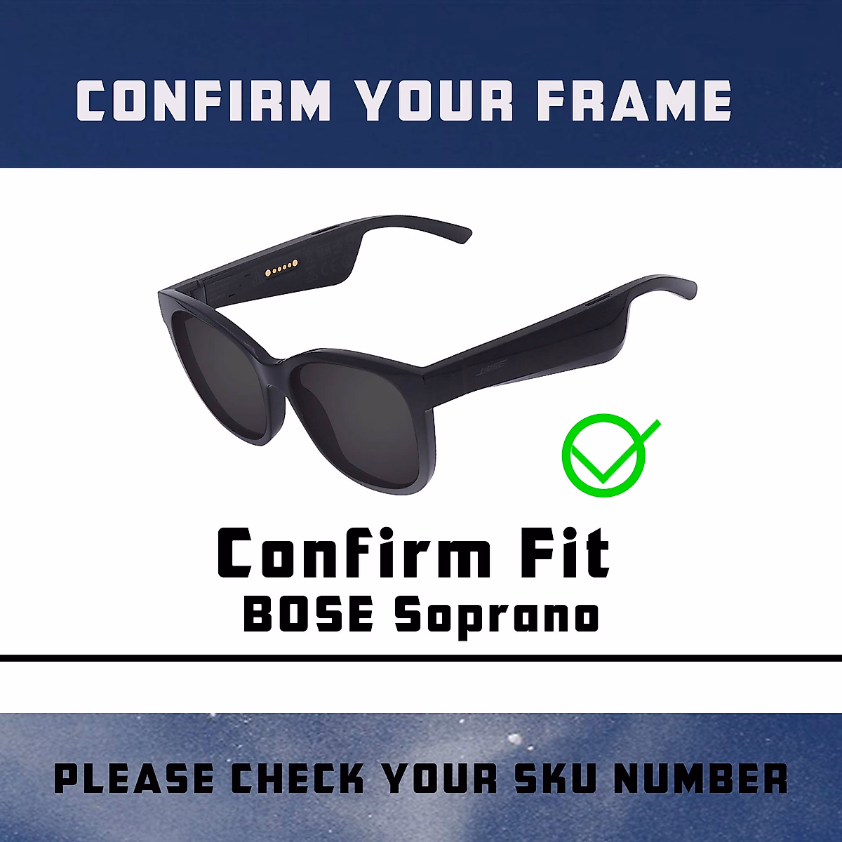 Predrox Crystal Clear Soprano Lenses Replacement Compatible With BOSE Sunglass