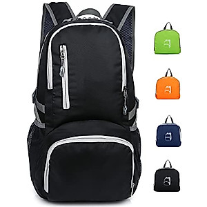 Packable Lightweight Hiking Backpack,Oliomp-35L Waterproof Foldable Travel Backpack Suitable for men and women camping outdoor hiking and cycling.(black)