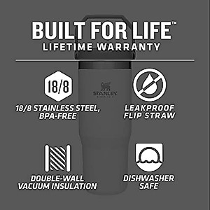 Stanley IceFlow Stainless Steel Tumbler with Straw - Vacuum Insulated Water Bottle for Home, Office or Car - Reusable Cup with Straw Leakproof Flip - Cold for 12 Hours or Iced for 2 Days (Polar)