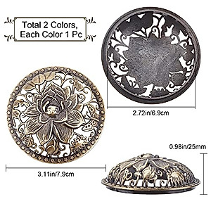 GORGECRAFT 2PCS Candle Cover Topper Lotus Scented Candles Cover Flowers lid Jar Candles Gold Red Alloy Candle Toppers Jar Shade Sleeves Accessories to Burn Evenly for Jar Candles Melt Space