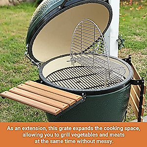 only fire Stainless Steel Cooking Grate Extended Top Grate for Weber 22" Kettle, Big Green Egg, Kamado Joe Classic Ceramic Grills, 17 1/2 Inch