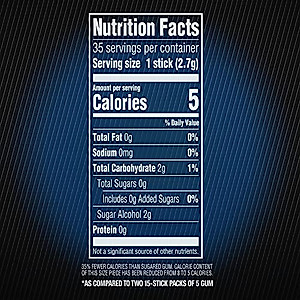 5 GUM Sugar Free Chewing Gum, Peppermint Cobalt, 35-stick pack (6 packs)