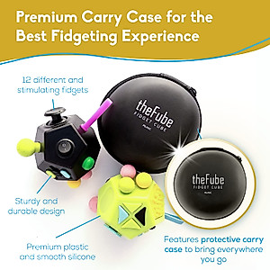PILPOC theFube Fidget Cube - Deluxe Authentic Fidget Toys for Adults & Kids - Premium Protective Case, Stress Cube, Anxiety Toys, ADHD, OCD, Autism (Green & Mix)