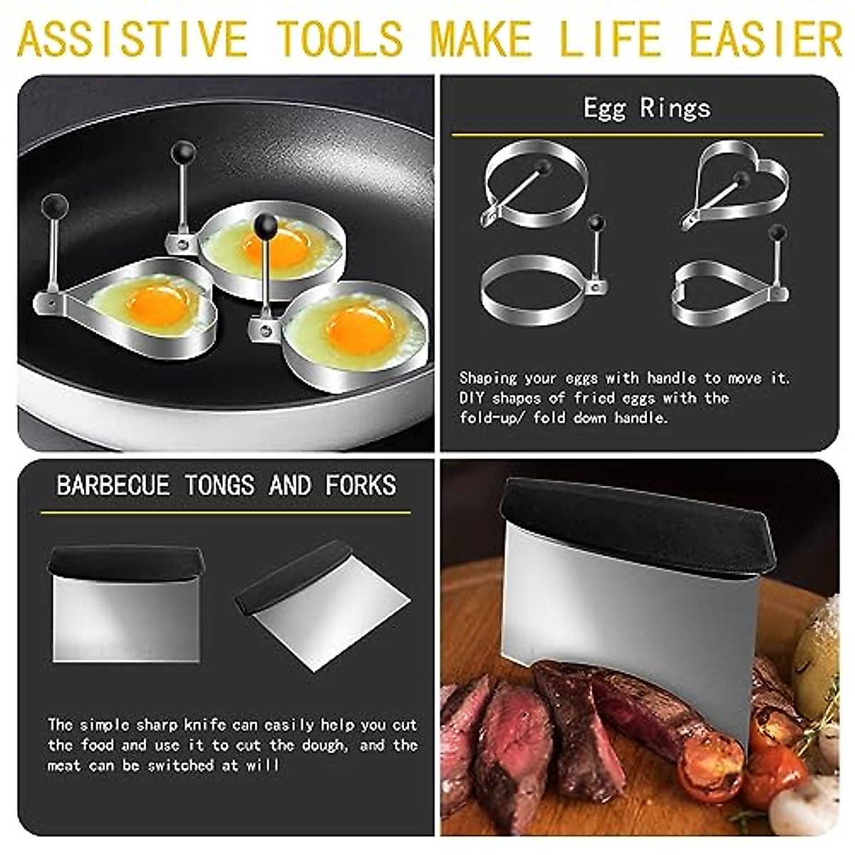 Supernal 46pcs Blackstone Griddle Accessories,Meat Press,Fat Top Grill Accessories,Grill Utensils Set,Grilling Gifts for Men,Camping,Backyard,Thanksgiving, Christmas, Halloween