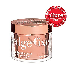 Red by Kiss Edge Fixer 24 Hour Maximum Hold Edge Wax No Flaking Biotin B7 Infused Hair Gel 3.38 fl.oz (Sweet Peach)
