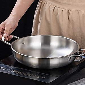 Korea Noodle Pot, Fast Heating Stainless Steel Ramen Cooking Stockpot,Binaural Pasta Pots Kitchen Cookware for Paghetti Soup Porridge Noodle(20cm)